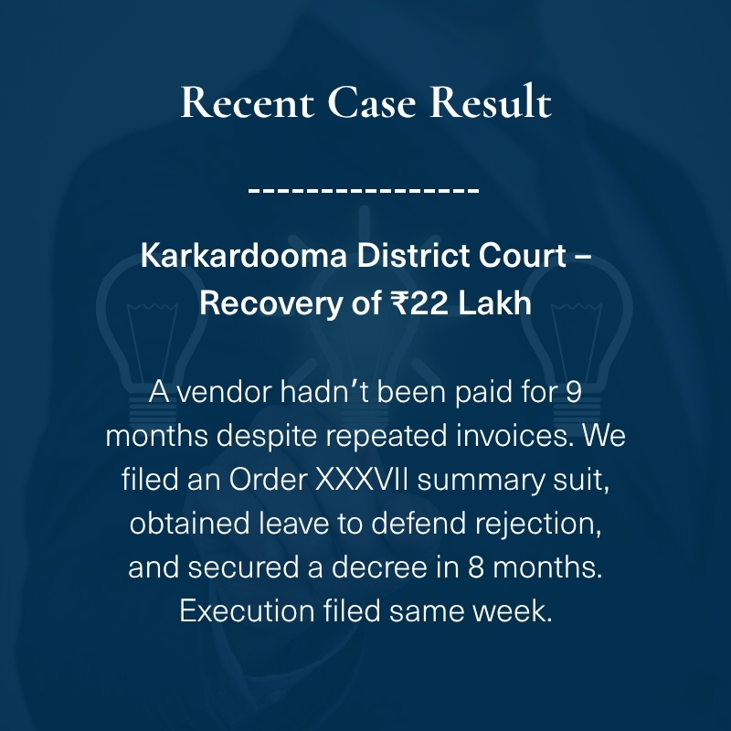 Money Recovery Suits in Delhi | File Summary Suit Now